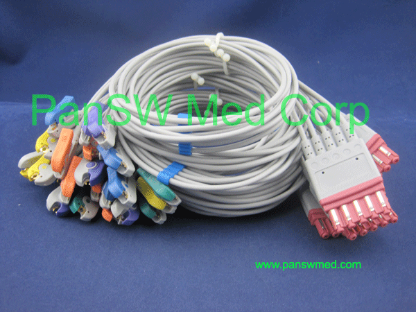compatible Philips M1976A, M1978A M1602A M1604A chest ECG leads