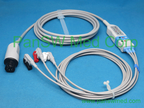 GE Marquette three lead ECG trunk cable
